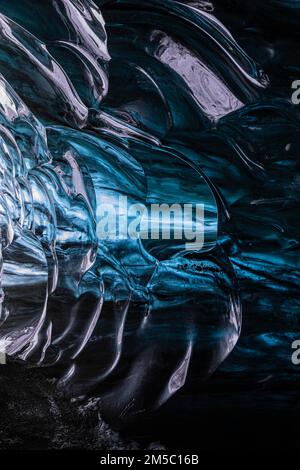 Aquamarine ice combs in Proeng Ice Cave, Sudurland, Iceland Stock Photo ...