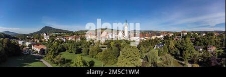 Aerial view of the old town of Engen with the Church of the Assumption ...