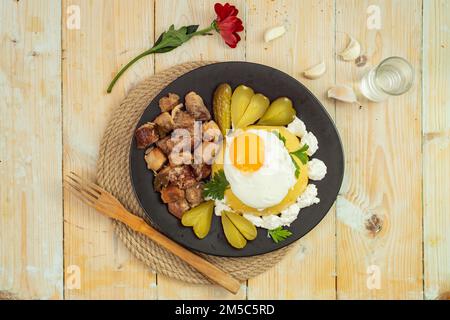 Romanian traditional dish "Tochitura moldoveneasca", Recipe made with ...