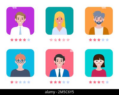 Social rating concept. Vector flat illustration Stock Vector Image ...