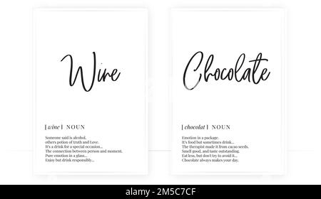 Chocolate definition, vector. Minimalist poster design. Wall decals ...