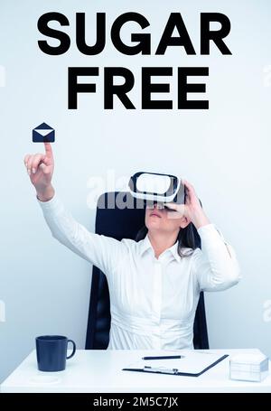 Writing displaying text Sugar Free. Concept meaning containing an ...