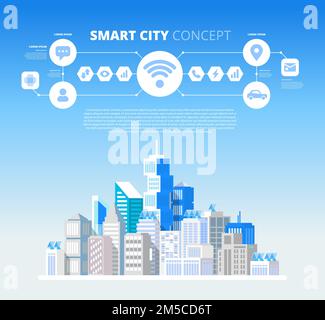 Smart city concept infographics. Vector illustration Stock Vector Image ...