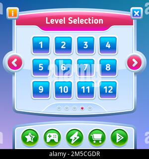 Game UI. Level select. Vector eps 10 Stock Vector Image & Art - Alamy