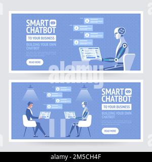 Smart chatbot to your business. Building your own chatbot. Vector ...