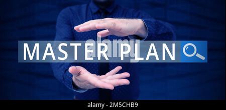 Writing displaying text Master Plan. Business approach dynamic long ...