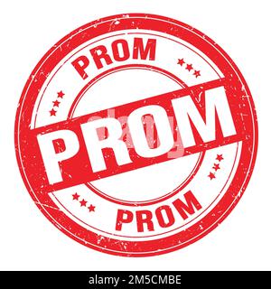 PROM text written on red grungy lines stamp sign Stock Photo - Alamy