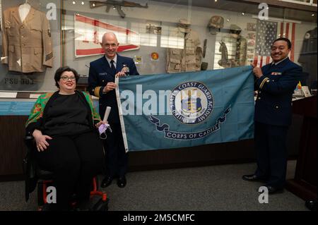 Jen Gaudio interacts with family, friends and staff of the U.S. Coast ...