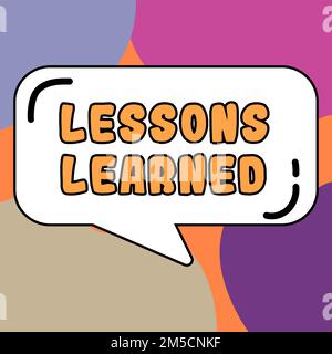 Writing displaying text Lessons Learned. Concept meaning Promote share ...