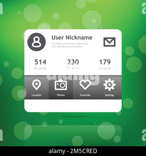 Profile interface. Minimal application for web or mobile devices Stock ...