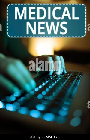 Writing displaying text Medical News. Word for report or noteworthy ...