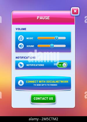 Game UI. Game over screen. Vector eps 10 Stock Vector Image & Art - Alamy