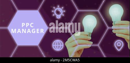 Hand writing sign Ppc Manager. Business overview which advertisers pay ...