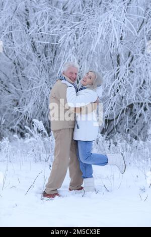 happy old couple dancing in winter outdoors Stock Photo - Alamy