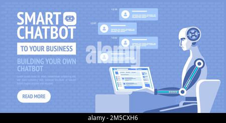 Smart chatbot to your business. Building your own chatbot. Vector ...