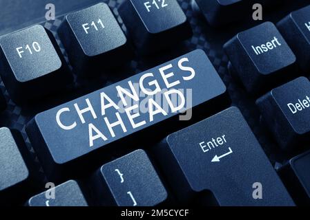 Inspiration showing sign Changes Ahead. Business showcase to replace ...