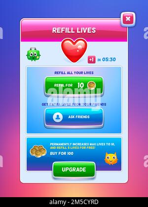 Progress bar. UI game asset for mobile and web application, GUI level indicator for potion and ...