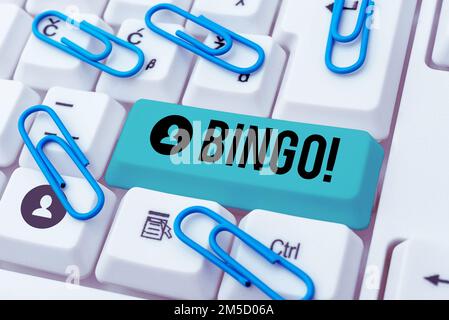 Text sign showing Lottery Bingo. Business photo showcasing game of ...