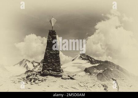 The image is of the memorial to Oetzi The Ice-Man who was found frozen ...