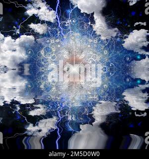 Mystical Eye and reflections. 3D rendering Stock Photo - Alamy