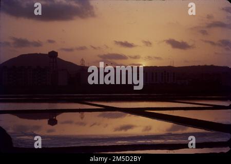 Sun Set at The Salt Pans, Near Bombay, Maharashtra, India Stock Photo ...