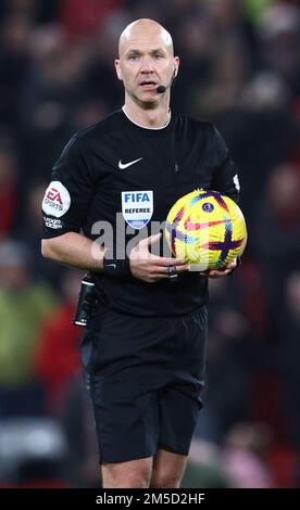 Referee Anthony Taylor during the Premier League match at the City ...