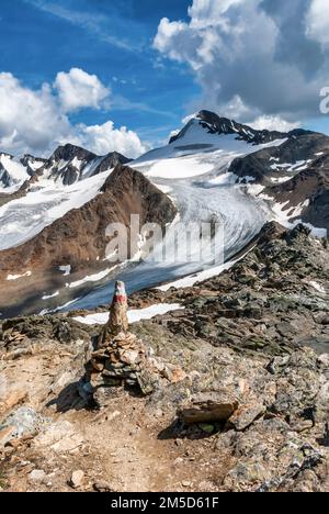 The image is of the memorial to Oetzi The Ice-Man who was found frozen ...