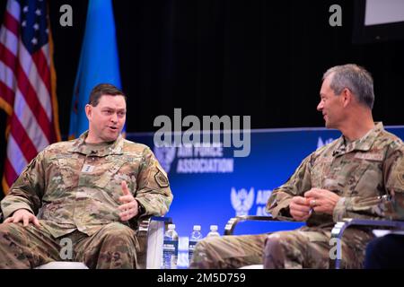 Lt. Gen. B. Chance Saltzman, Chief Operations Officer speaks on a panel ...