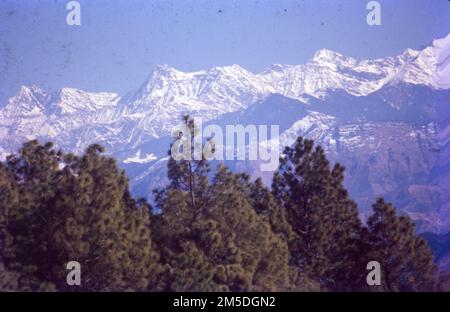 Himalayan mountain range with their soaring heights, steep-sided jagged ...
