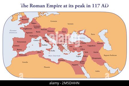 Map of Roman Empire territory at its peak Stock Photo - Alamy