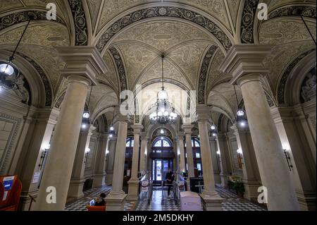 Interior of ELTE Central University Library. Eotvos Lorand University ...