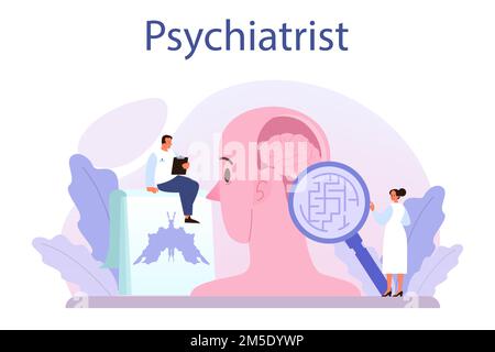 Psychiatrist concept. Mental health diagnostic. Doctor treating human ...