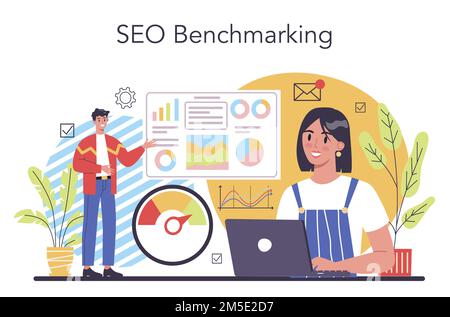 Benchmarking concept. Idea of business development and improvement ...