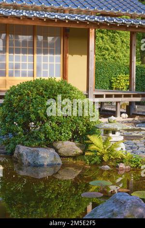 Japanese house and trees in the background Stock Photo - Alamy