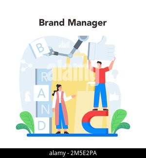 Brand manager concept. Business specialist create unique design of a ...