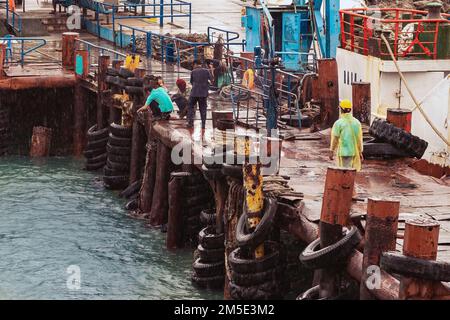Equipment and parts of a ferry port Stock Photo - Alamy