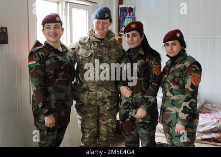 Zerevani female Peshmerga security guards, U.S. Air Force Capt ...