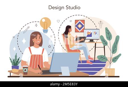 Designer concept. Advert designer or graphic illustrator. Artist ...