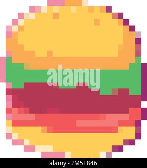 Burger pixel art. Hamburger pixelated. Fast food 8 bit Stock Vector ...