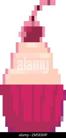 cupcake pixel art Stock Vector Image & Art - Alamy