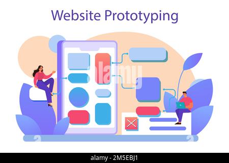 Website prototyping. Web page modeling, interface development. Brainstorming and creative idea ...