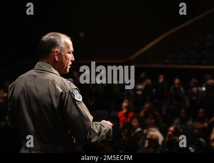 Lt. Gen. Scott Pleus, Seventh Air Force commander, shakes hands with ...