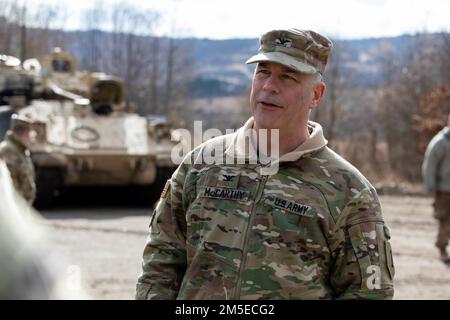 U.S. Army Col. Brian McCarthy (right), commander of 1st Armored Brigade ...