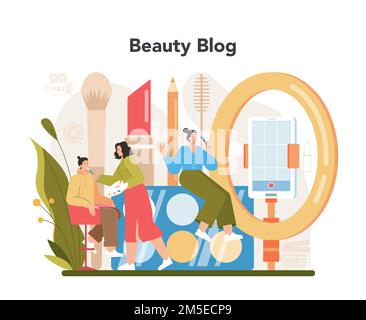 Beauty Blogger Content Creator Background of Recording Makeup Tutorial ...