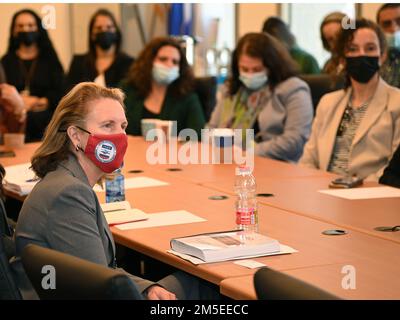 USAID Deputy Administrator Isobel Coleman engaging in conversation with ...