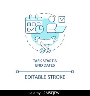 Task start and end dates concept icon Stock Vector Image & Art - Alamy
