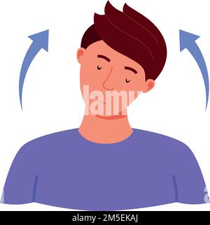 Head bend forward exercise. Neck stretching relaxation isolated on ...