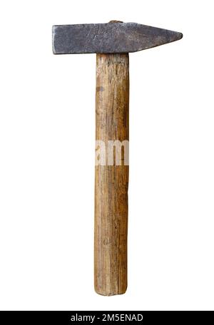 Old vintage hammer isolated on white background, closeup tool cut out ...