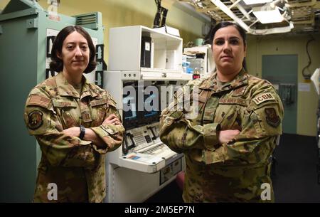 Col. Kristen Nemish, commander of the 91st Operations Group, and Capt ...