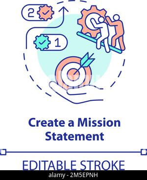 Vector Mission Statement modern outline illustration or banner on dark ...
